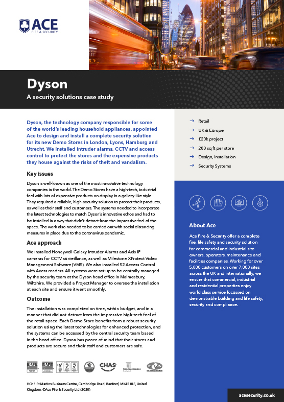 Dyson - Case Study | Ace Fire & Security